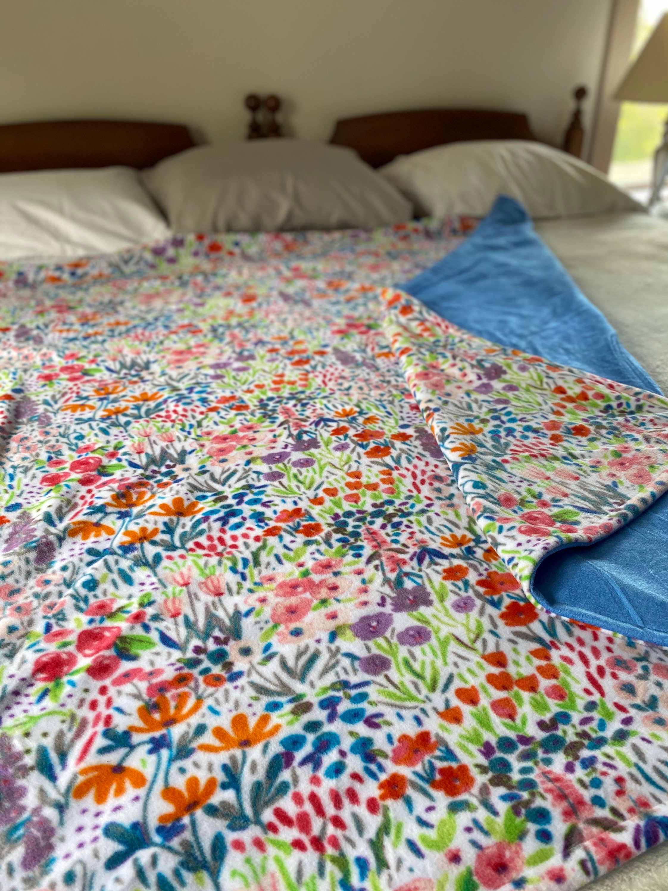 Wildflowers Multi Colored Fleece Throw Spring Summer Decor - Etsy UK