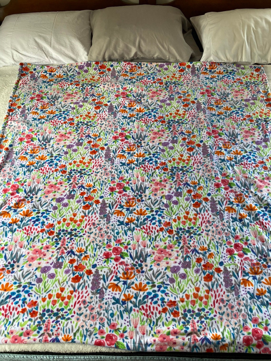 Wildflowers Multi Colored Fleece Throw Spring Summer Decor - Etsy