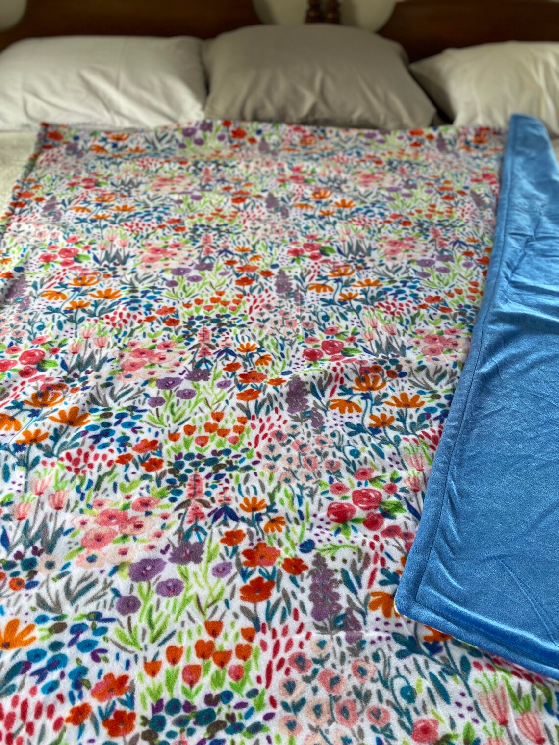 Wildflowers Multi Colored Fleece Throw Spring Summer Decor - Etsy