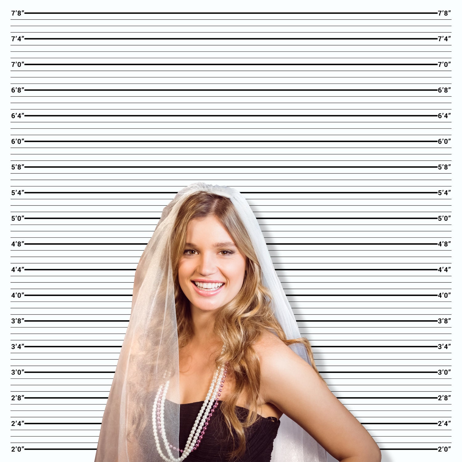 Bachelorette Mugshot Backdrop & Board - 6x6ft, Photo Booth Background ...