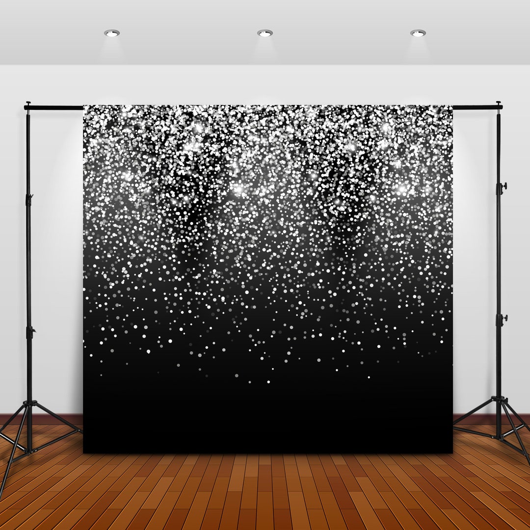 Black and Silver Backdrop ,adults Party Banner, Party Decoration for ...