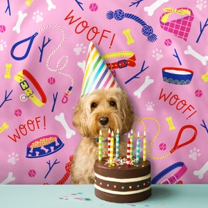 Dog Birthday Party Backdrop Print - Puppy Theme Birthday Background ...