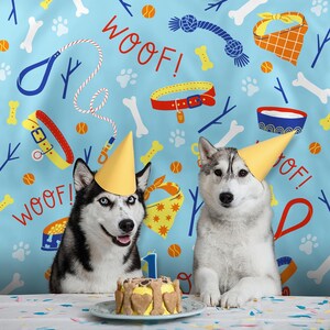Dog Birthday Party Backdrop Print - Puppy Theme Birthday Background ...