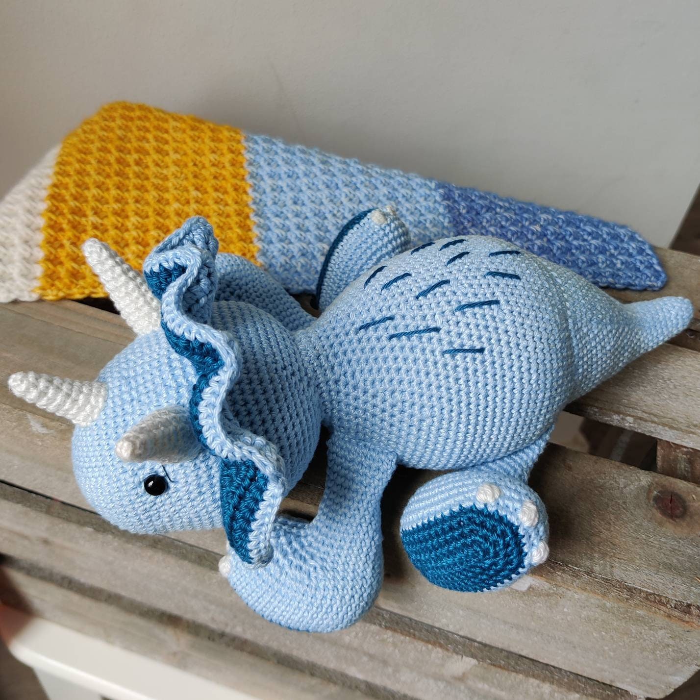 CrochetEd Dinosaur Sumo the Triceratops | Etsy