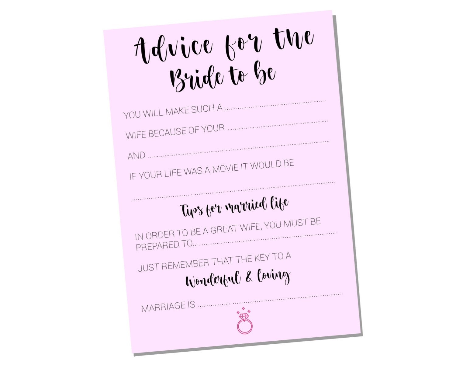 Hen Party Games. advice for the Bride Game for the Whole Hen - Etsy UK