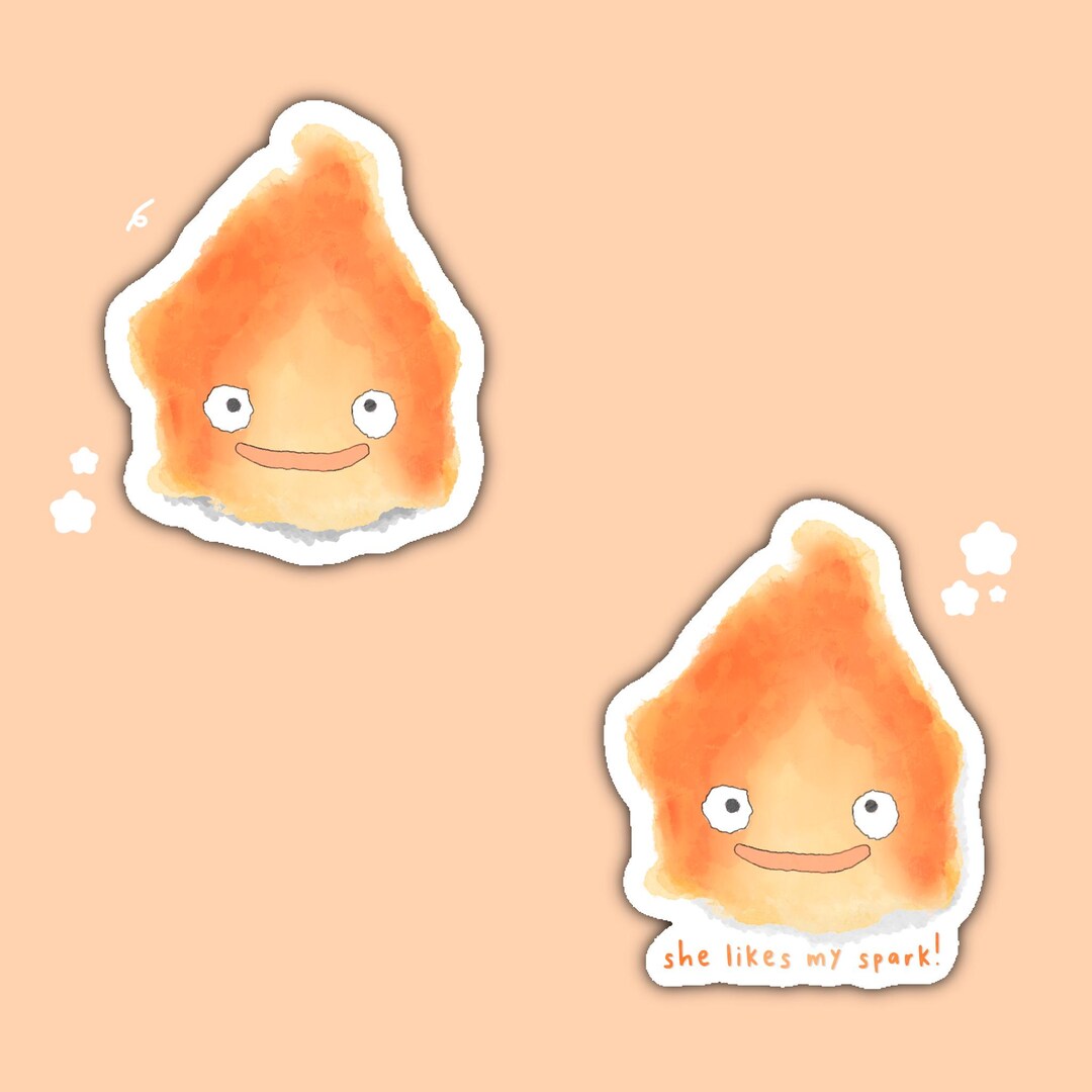 Calcifer Sticker // Howls Moving Castle Sticker, Matte Sticker - Etsy