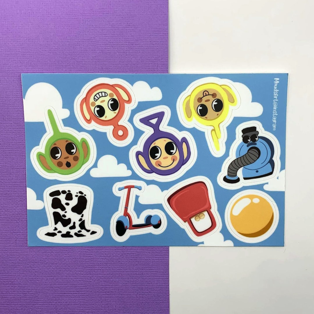Teletubbies Sticker Sheet | Vinyl Sticker Sheet | Waterproof Vinyl ...