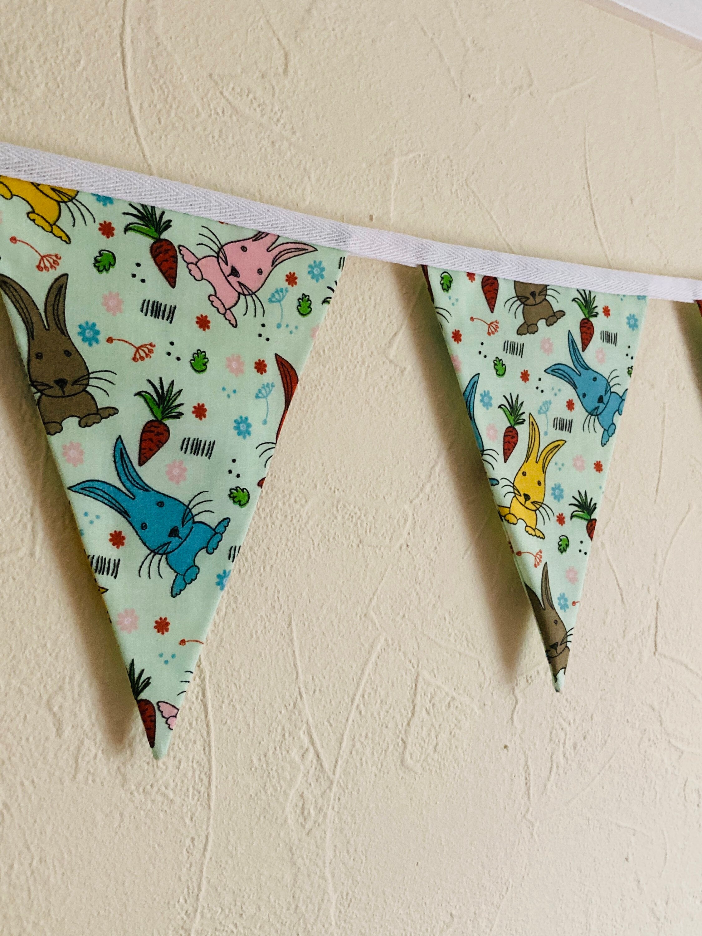 Bunny bunting rabbit banner nursery decoration childs | Etsy