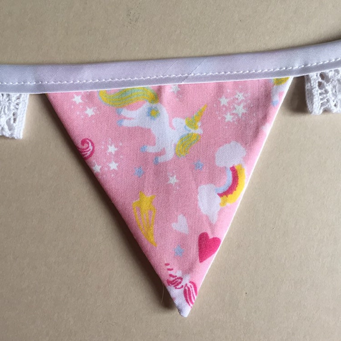 Handmade fabric mini bunting nursery decoration girls | Etsy