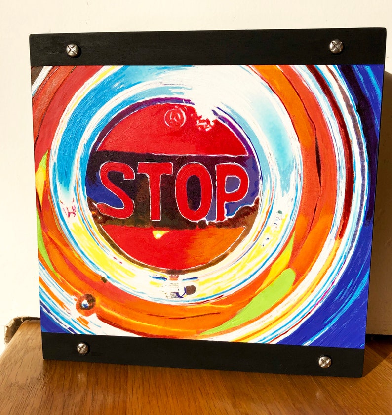 STOP Sign Painting Original Acrylic Painting 8x8 Small - Etsy