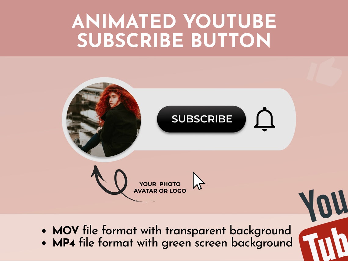 Custom Animated Youtube Subscribe Button Overlay Animation for Youtube ...