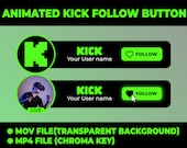 Custom Animated Kick Follow Button Overlay for Intro Videos - Etsy
