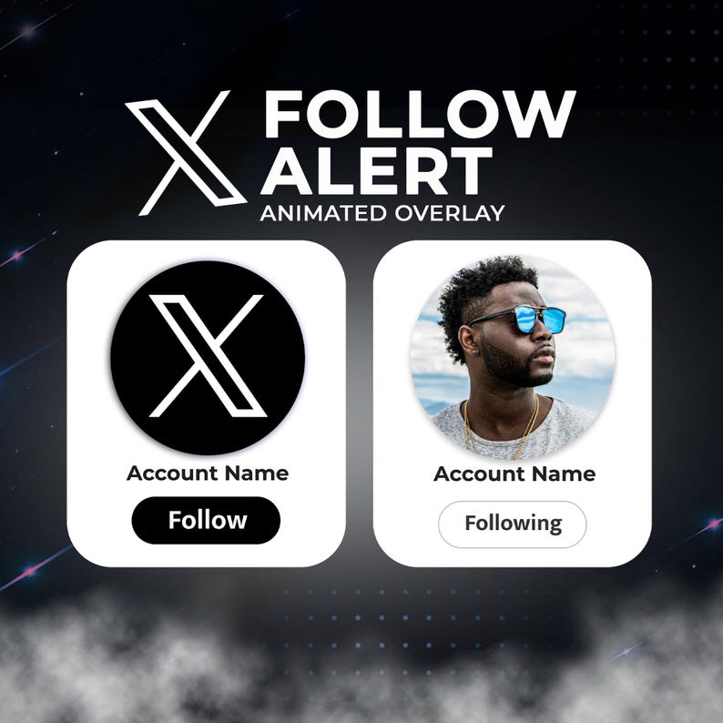 Custom Animated Twitter X Follow Button Popup Overlay for Intro Videos ...