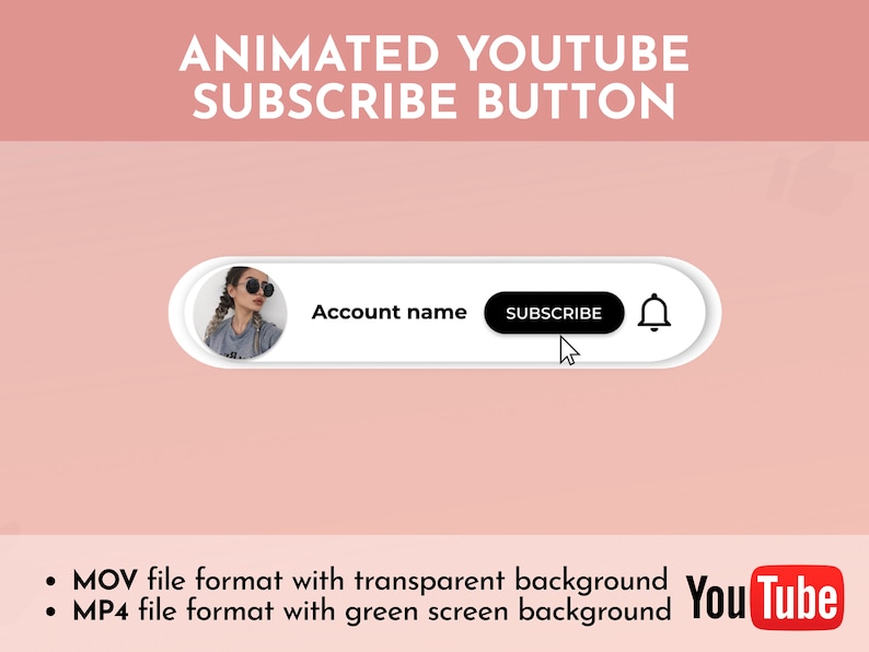 Custom Animated Youtube Subscribe Button Overlay Animation for Youtube ...