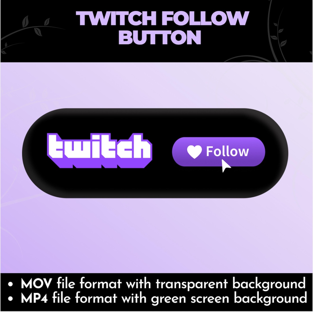 Animated Twitch Follow Button Pop-up Overlay for Streaming and Videos ...