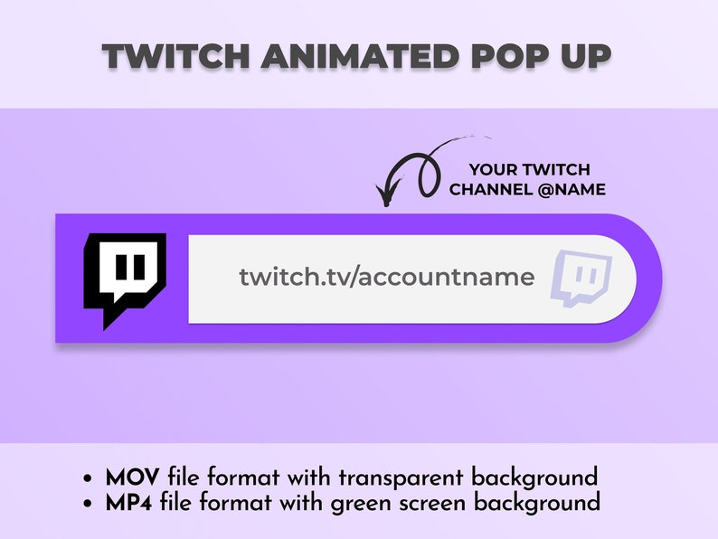 Custom Animated Twitch Button Overlay for Youtube Intro Videos - Etsy