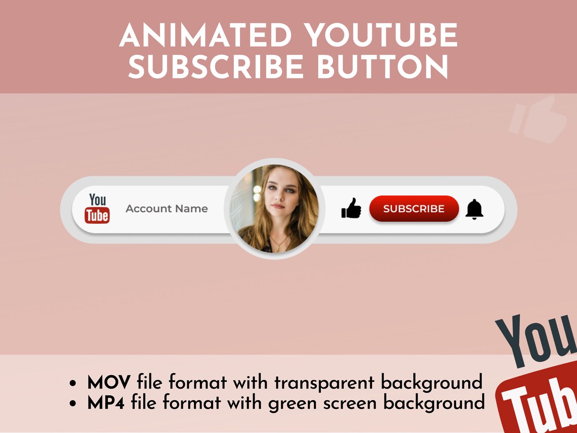 Custom Animated Youtube Subscribe Button Overlay Animation for Youtube ...