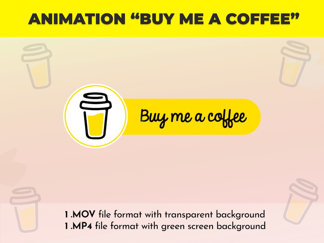 Animation Buy Me a Coffee Animated Youtube Button Overlay for Intro ...