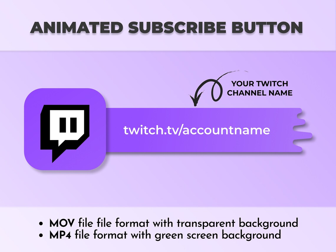 Custom Animated Twitch Button Overlay for Videos - Etsy