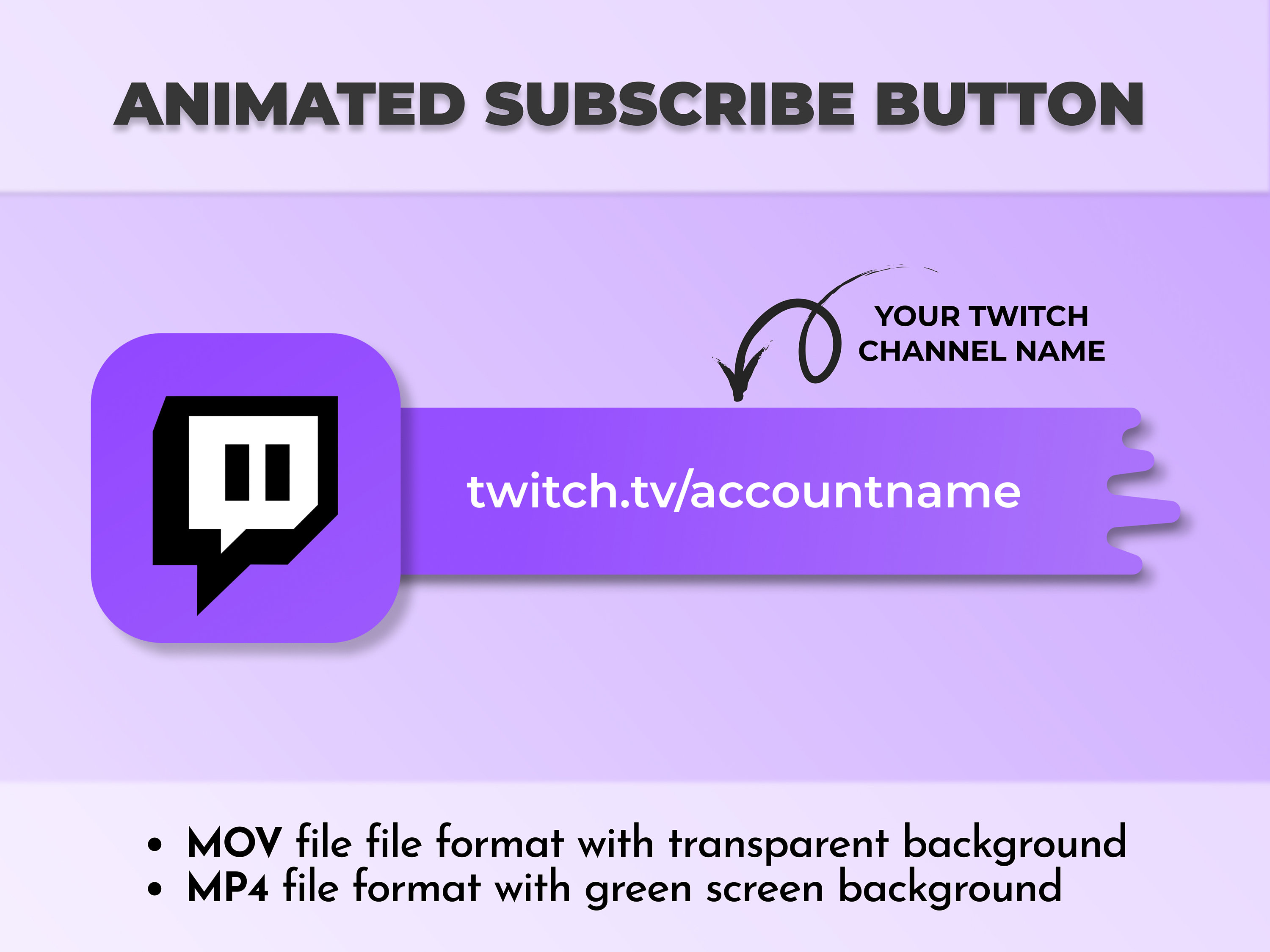 Custom Animated Twitch Button Overlay for Videos - Etsy