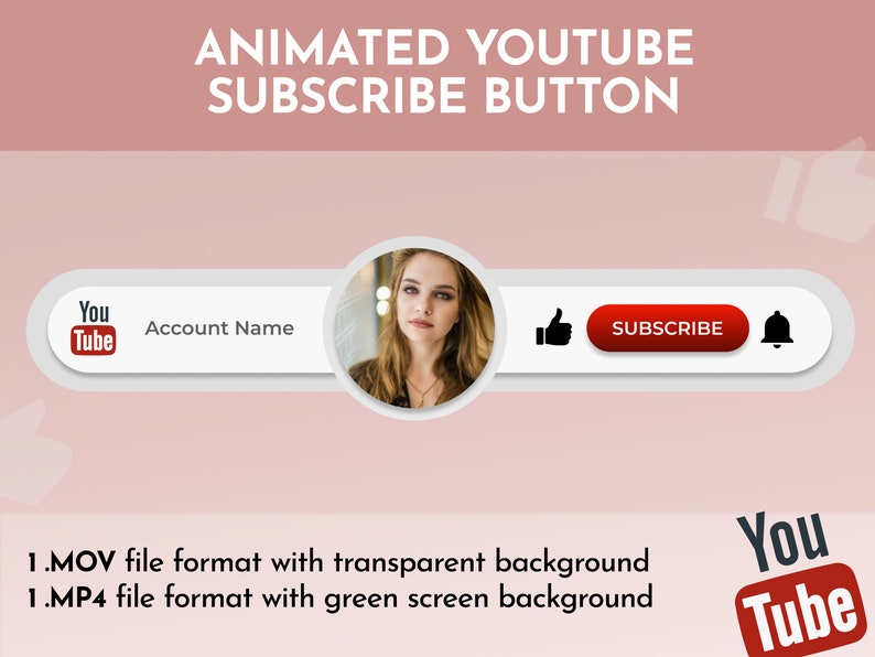 Custom Animated Youtube Subscribe Button Overlay Animation for - Etsy