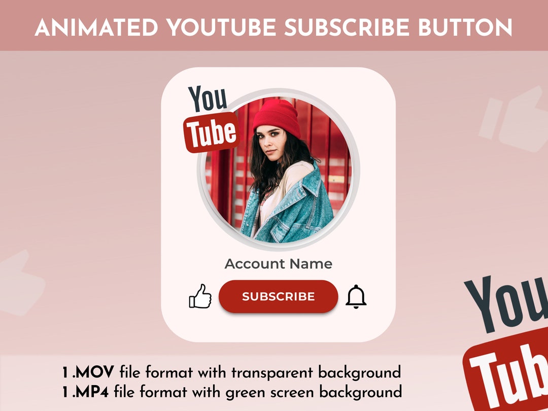 Custom Animated Youtube Subscribe Button Overlay Animation for - Etsy
