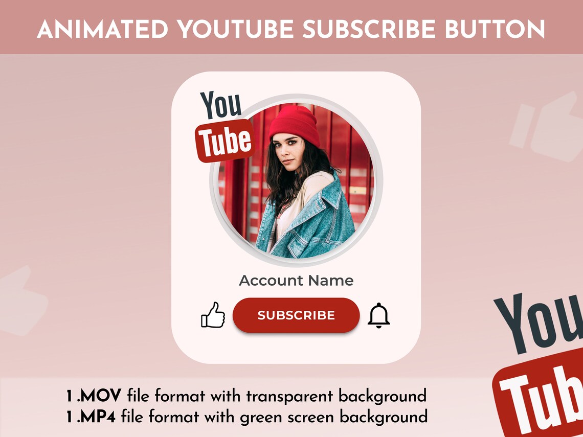 Custom Animated Youtube Subscribe Button Overlay Animation for Youtube Channel ANIMATED ...