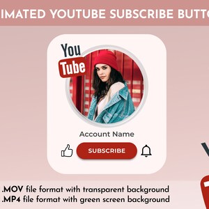 Custom Animated Youtube Subscribe Button Overlay Animation for Youtube Channel ANIMATED ...