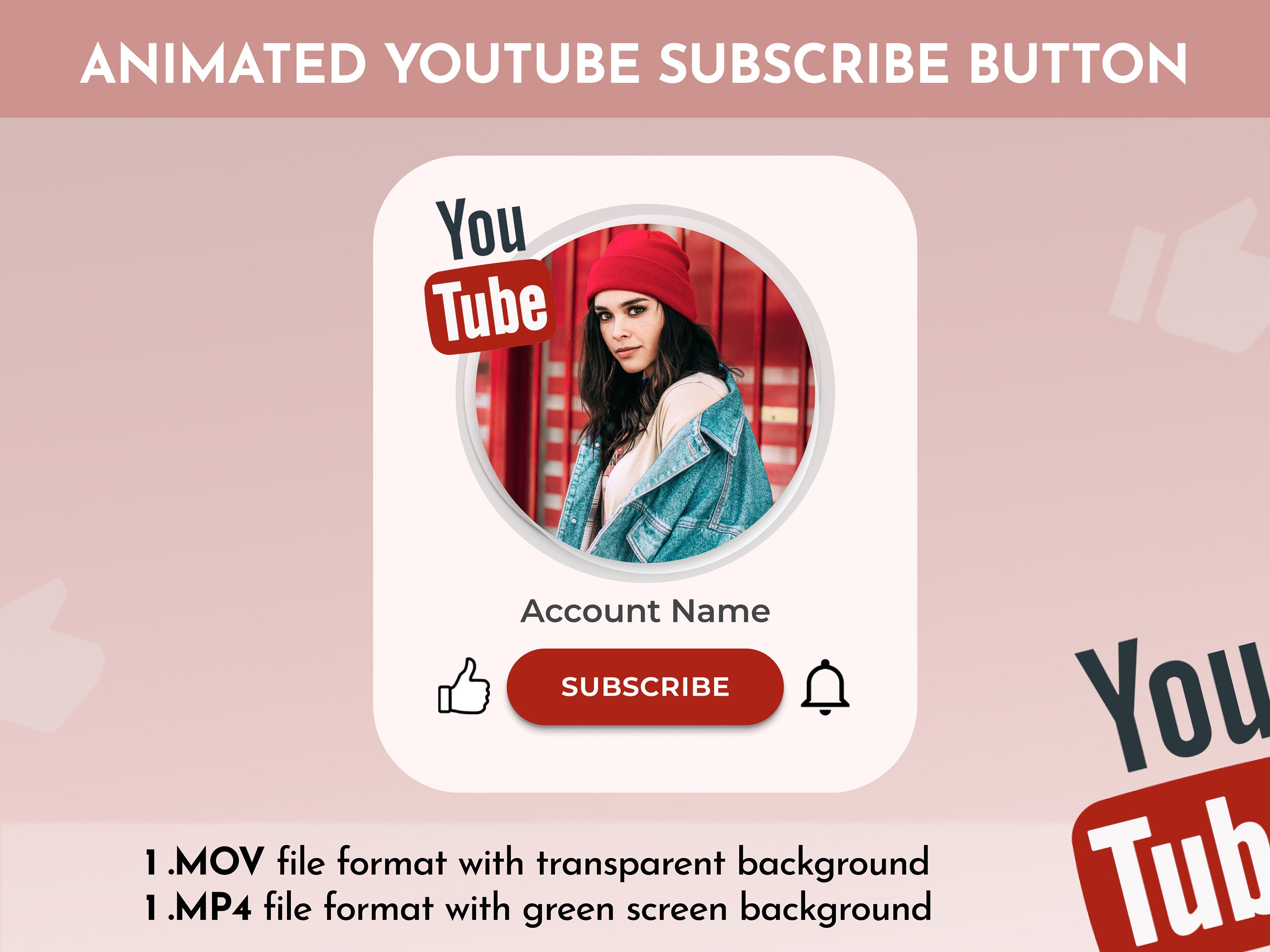 Custom Animated Youtube Subscribe Button Overlay Animation for Youtube ...