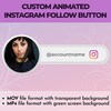Personalized Custom Animated Instagram Follow Button Overlay for Youtube Videos - Etsy