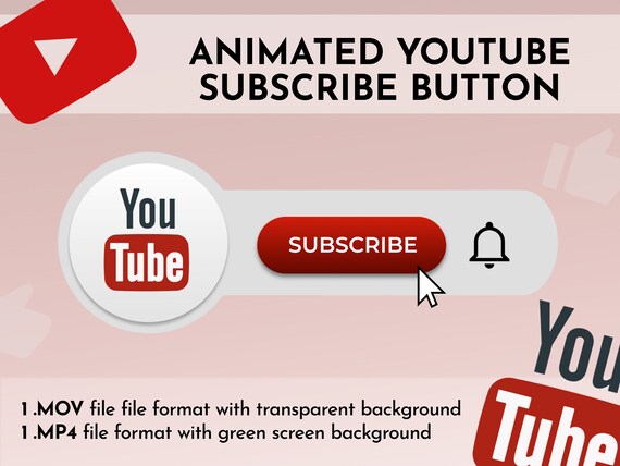 Animated Subscribe Button Animation for Youtube Channel - Etsy