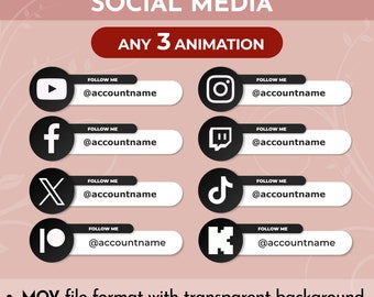 Custom Animated Social Media Lower Thirds for Youtube Intro Videos Instagram Twitter Twitch ...