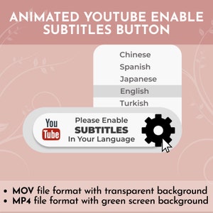 Animated Youtube, Enable Subtitles Button Overlay for Intro Videos ...