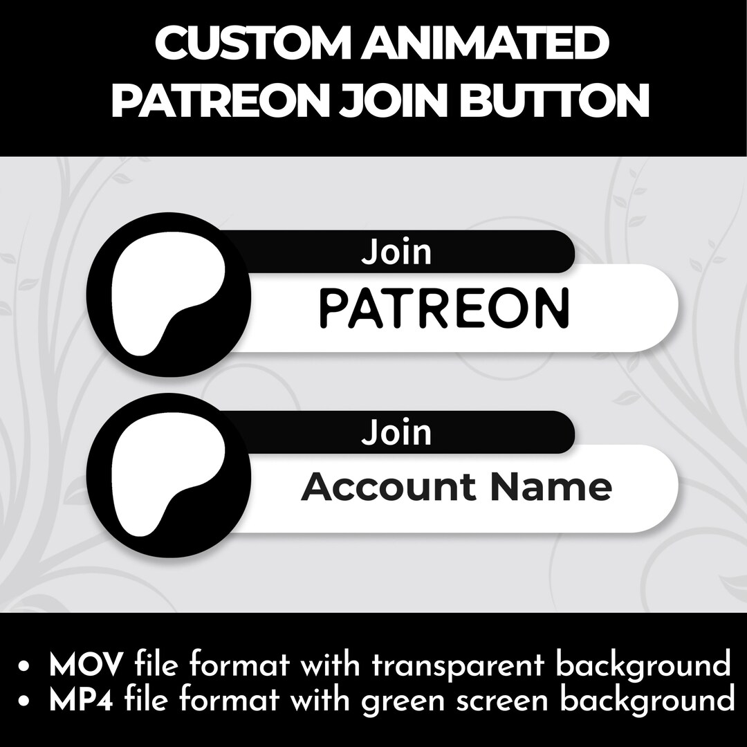Custom Animated Patreon Join Button Overlay for Intro Videos - Etsy