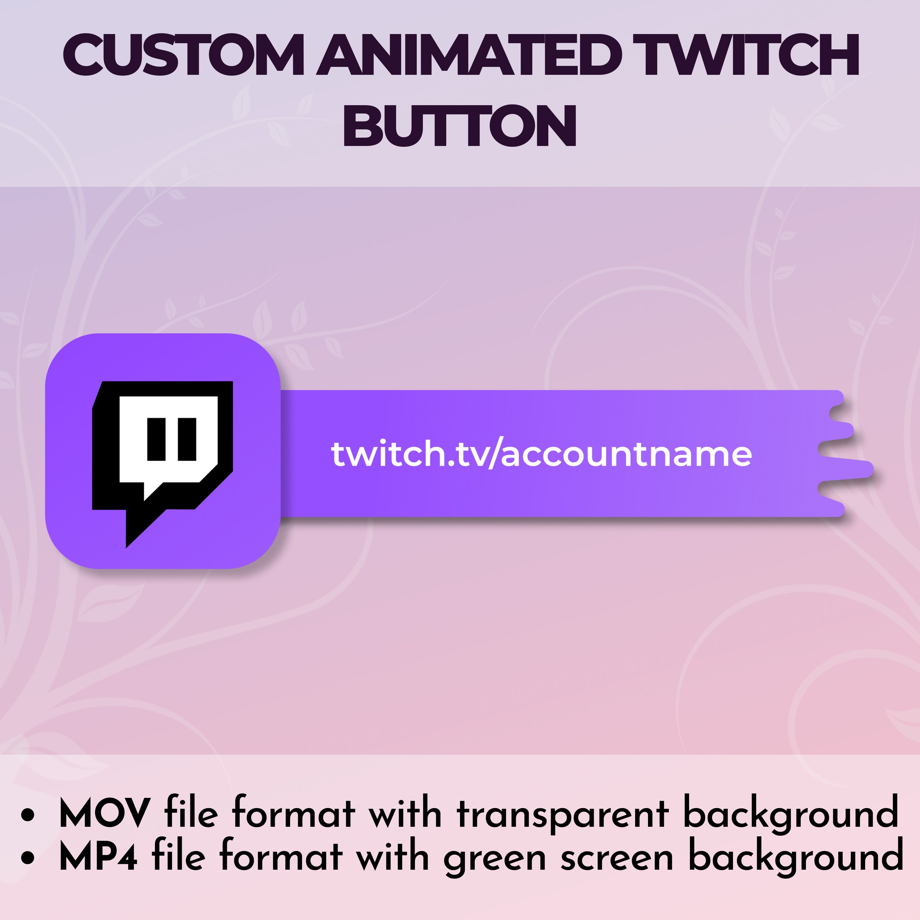 Custom Animated Twitch Button Overlay for Videos - Etsy