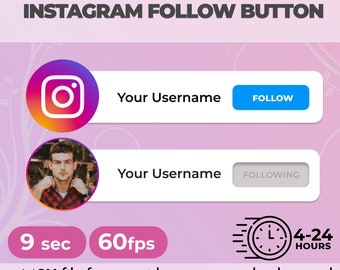 Custom Animated Twitch Follow Button Overlay for Intro Videos V2 - Etsy