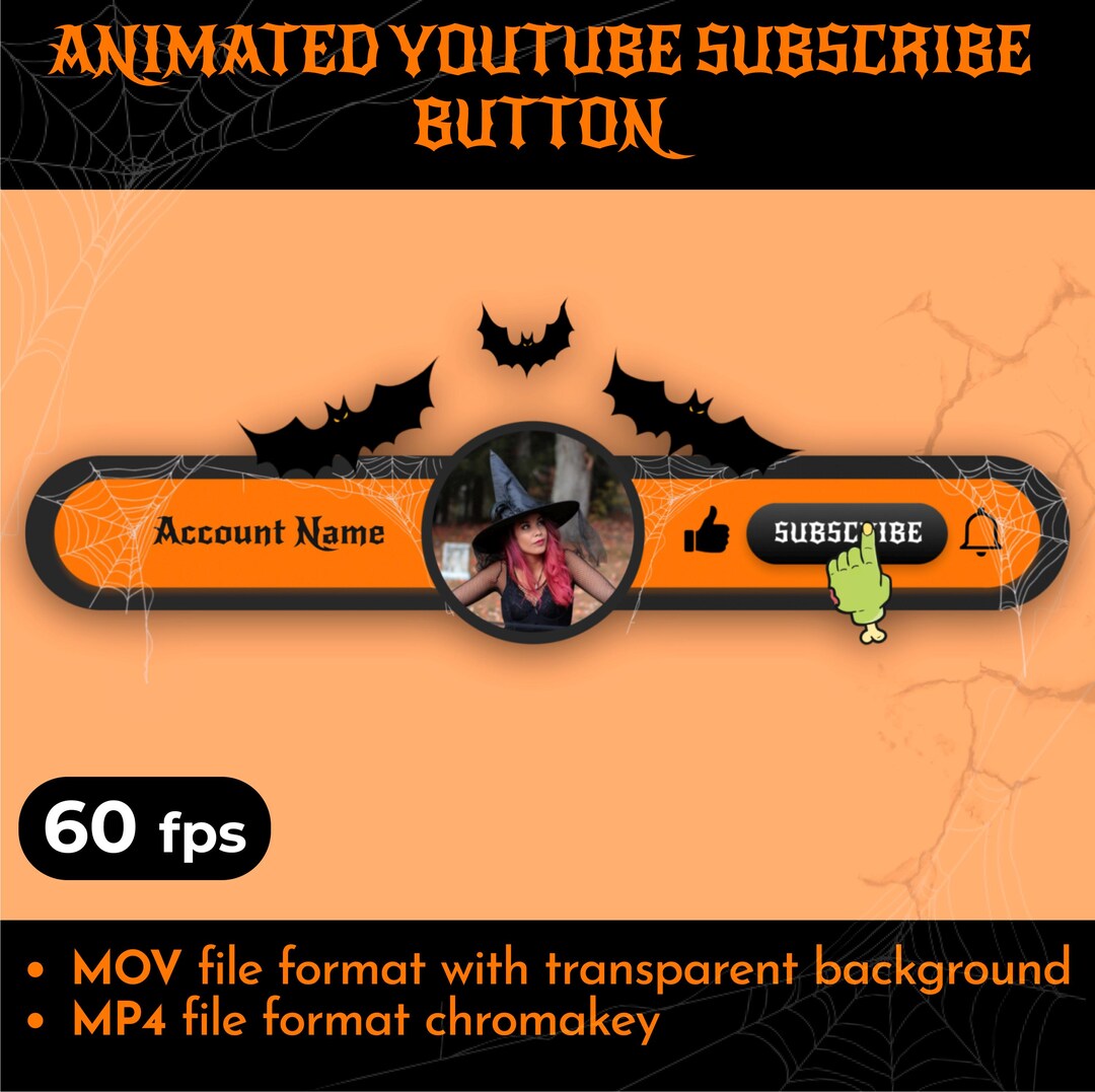 Custom Animated Halloween Youtube Subscribe Button Overlay Animation ...