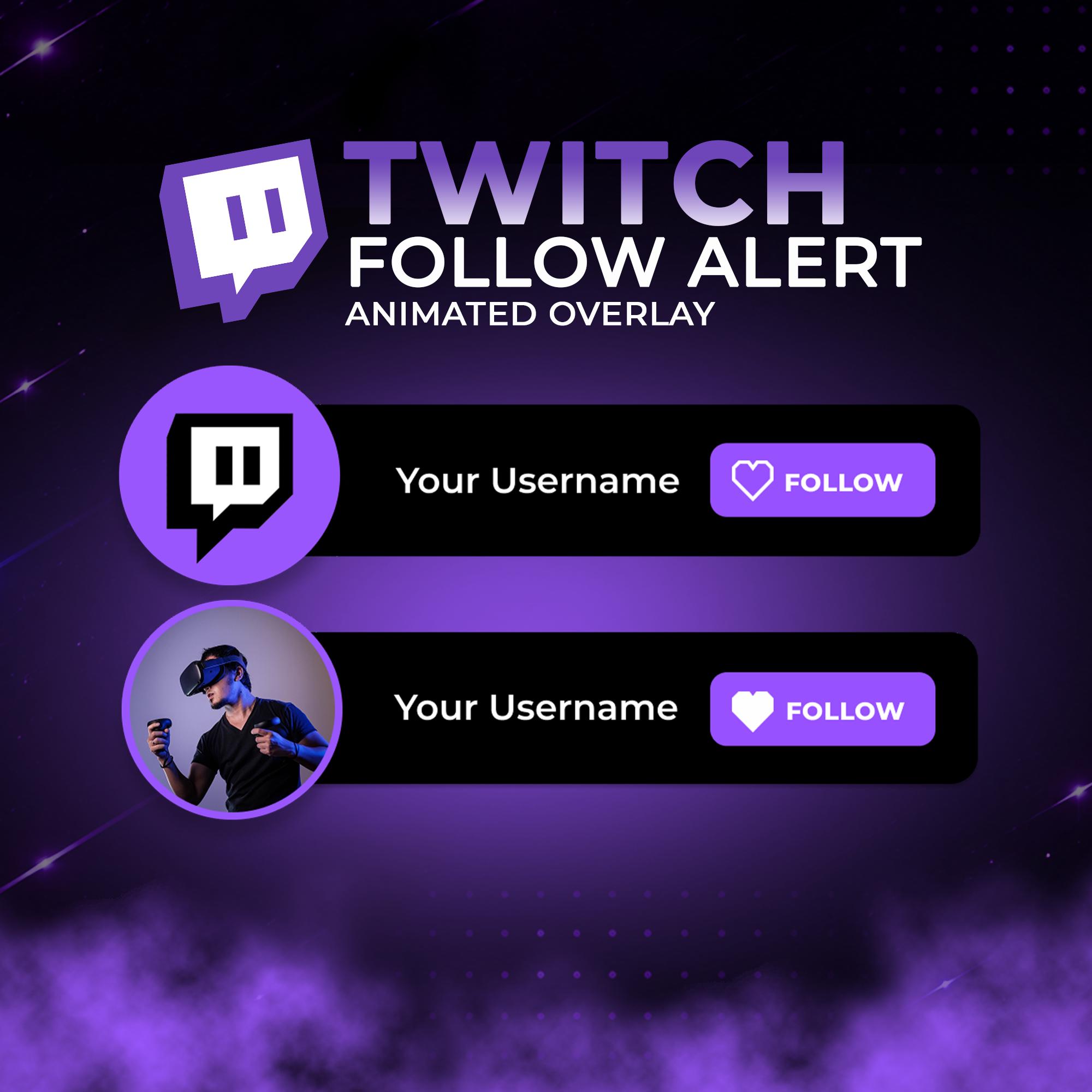 Personalized Custom Animated Twitch Follow Button Overlay for Intro ...