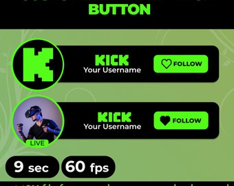 Custom Animated Kick Follow Button Overlay for Intro Videos - Etsy