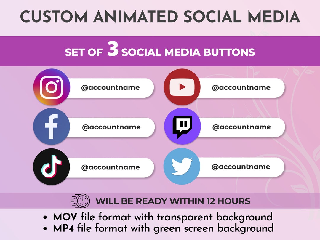 Custom Animated Social Media Lower Thirds for Youtube Intro Videos Instagram Twitter Twitch ...