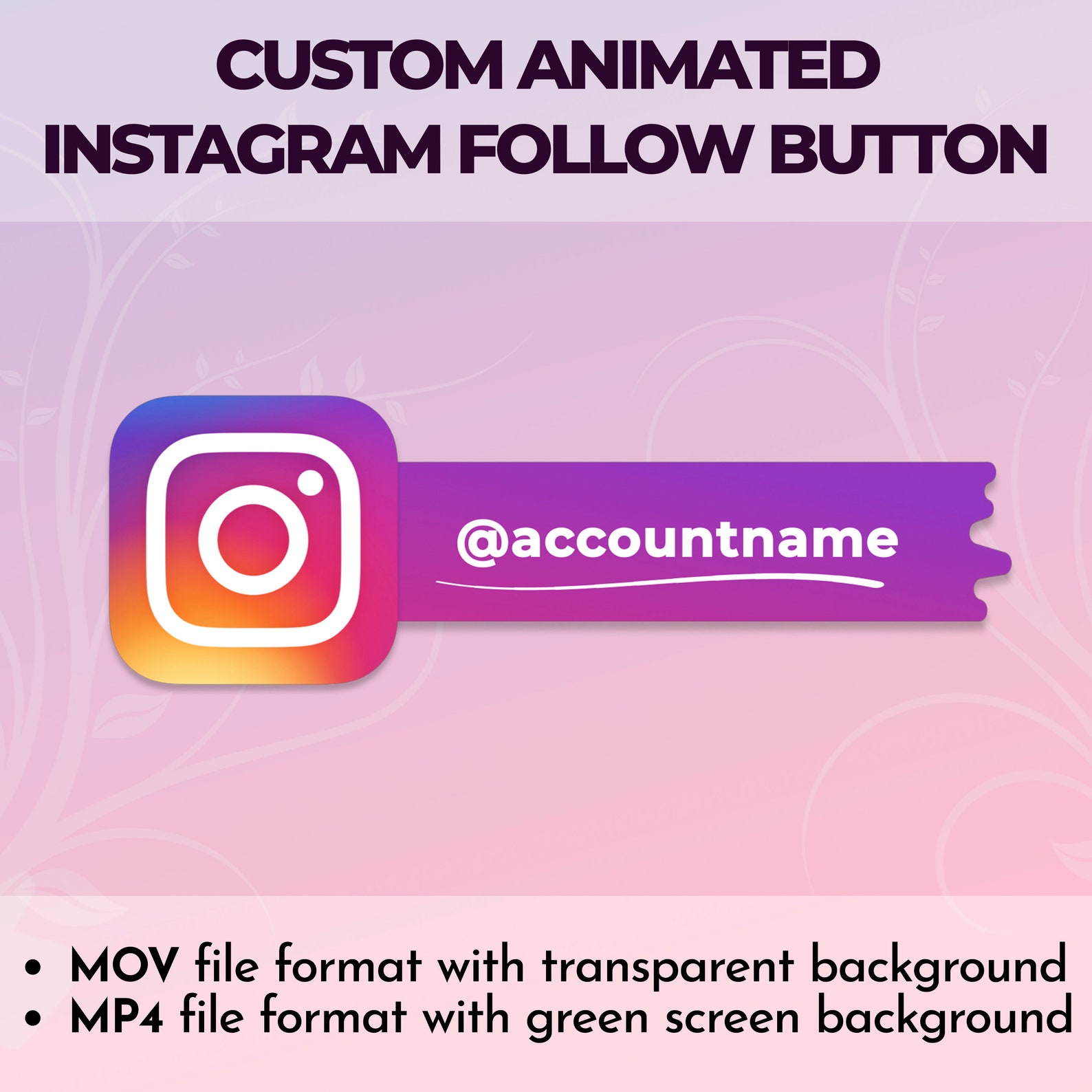 Custom Animated Instagram Button Overlay for Videos - Etsy