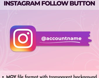 Custom Animated Instagram Follow Button Overlay for Intro Videos - Etsy