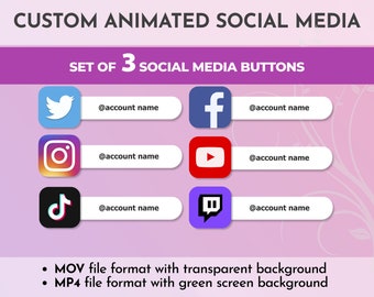 Custom Social Media Lower Thirds for Twitch Youtube Tiktok - Etsy