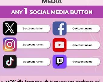5 Custom Animated Social Media Lower Thirds for Youtube Intro Videos Instagram Twitter Twitch ...