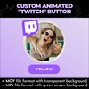 Custom Animated Twitch Follow Button Overlay for Intro Videos - Etsy