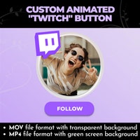 Custom Animated Twitch Follow Button Overlay for Intro Videos - Etsy