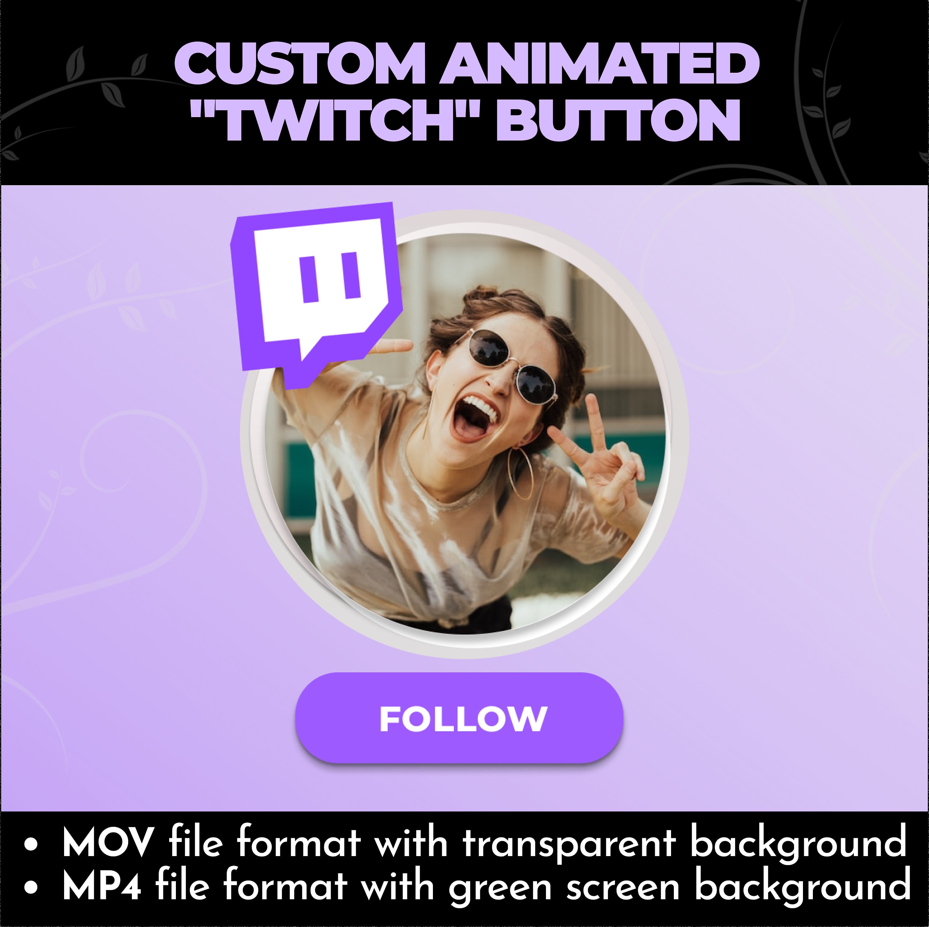 Custom Animated Twitch Follow Button Overlay for Intro Videos - Etsy Custom Animated Twitch Follow Button Overlay for Intro Videos - Etsy