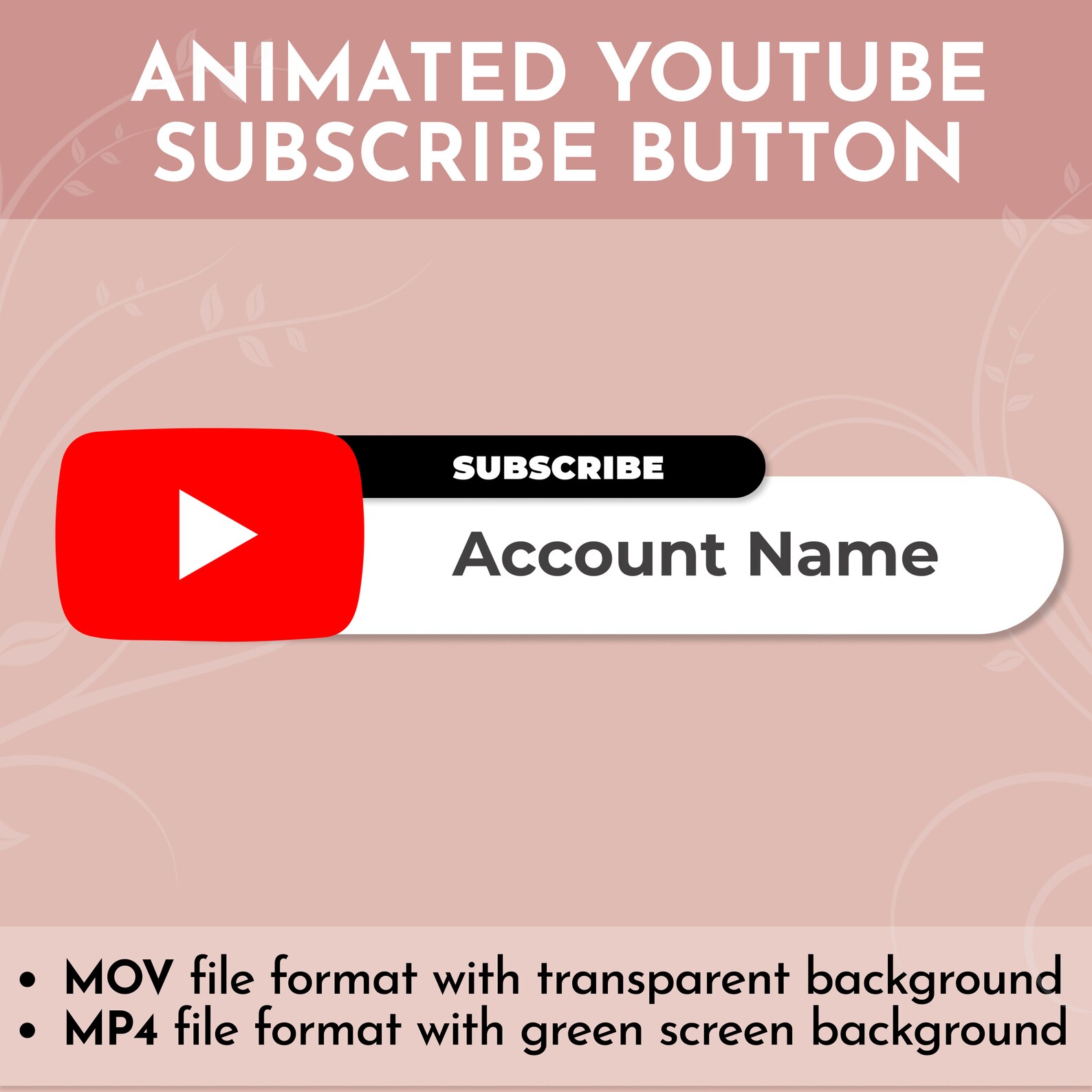 Custom Animated Youtube Subscribe Button Overlay Animation for Youtube ...