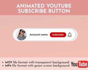 Custom Animated Youtube Subscribe Button Overlay Animation for Youtube ...
