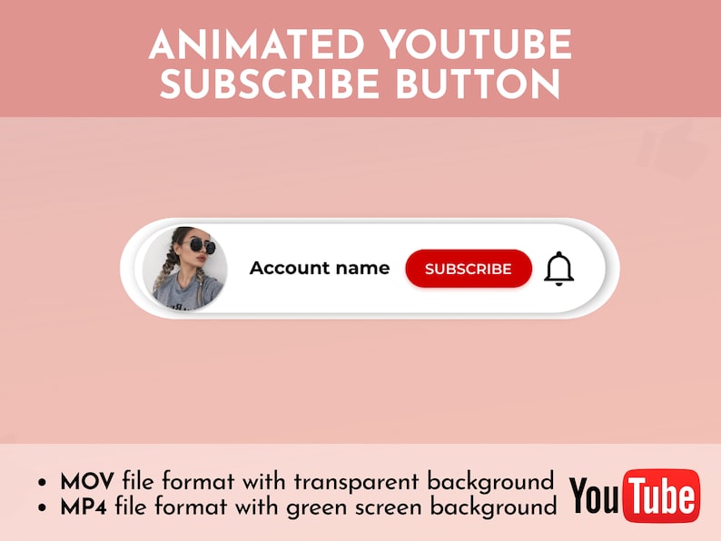 Custom Animated Youtube Subscribe Button Overlay Animation for Youtube ...